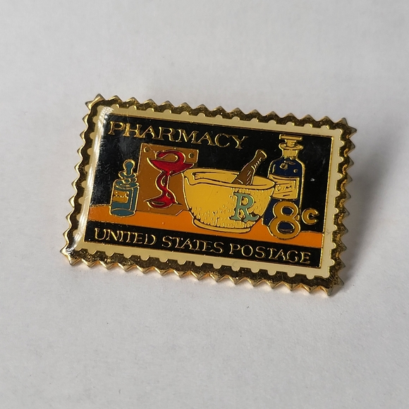 Other | Vintage 18kt Gold Plated Usps Pharmacy Stamp | Poshmark
